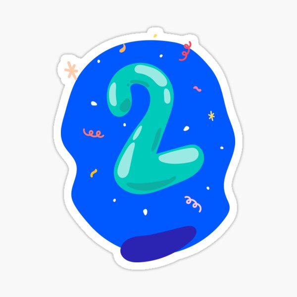 "Colourful Number 2 (Two) character" Sticker for Sale by StudioMonokrom ...