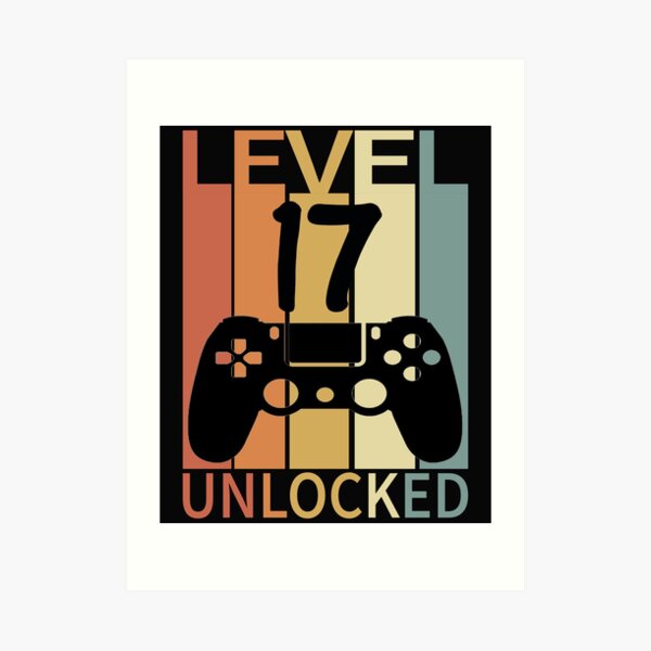 "Level 17 Unlocked Funny retro gaming" Art Print for Sale by nassertim ...