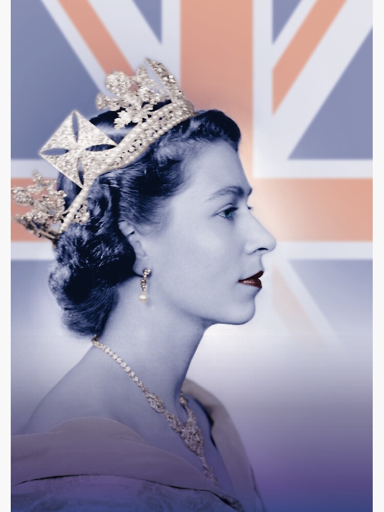 "Queen Elizabeth II & Union Jack" Sticker for Sale by Kenobass | Redbubble