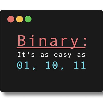 "Binary" Sticker for Sale by Justina Designs | Redbubble