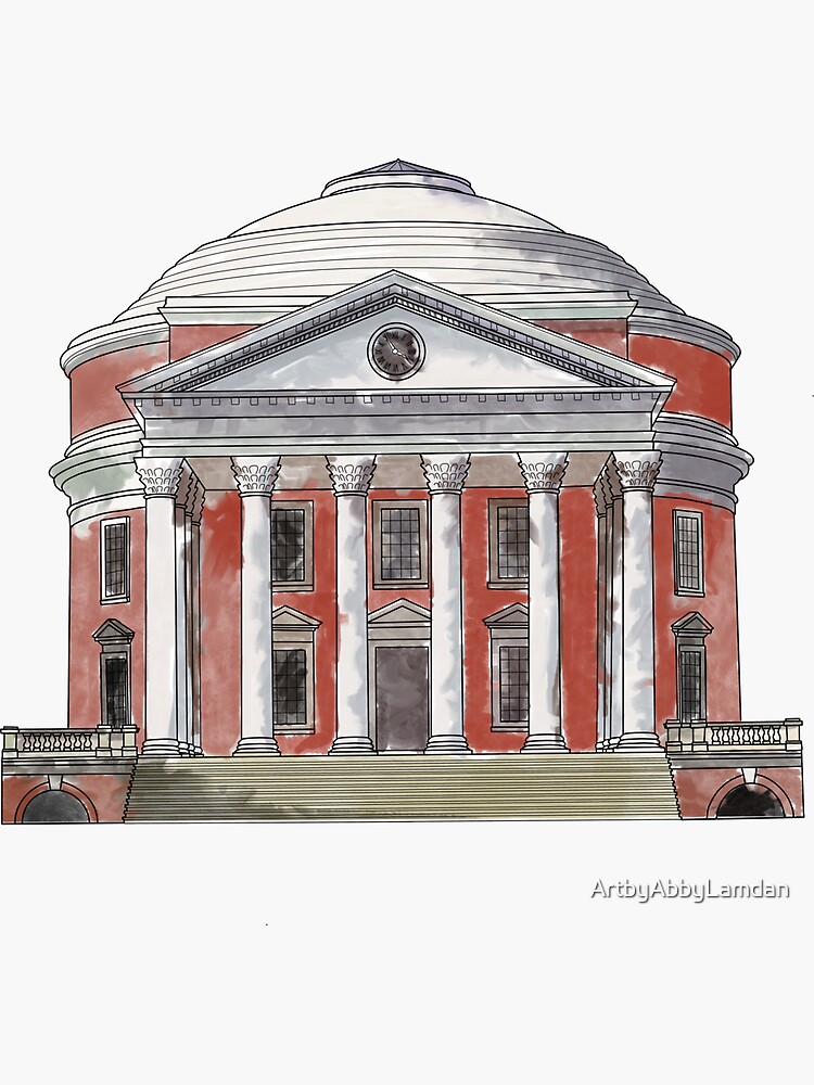 "Full Color UVA Rotunda" Sticker for Sale by ArtbyAbbyLamdan | Redbubble