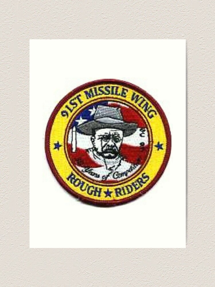 "USAF 91st Missile Wing ROUGH RIDERS Patch Sticker" Art Print for Sale ...