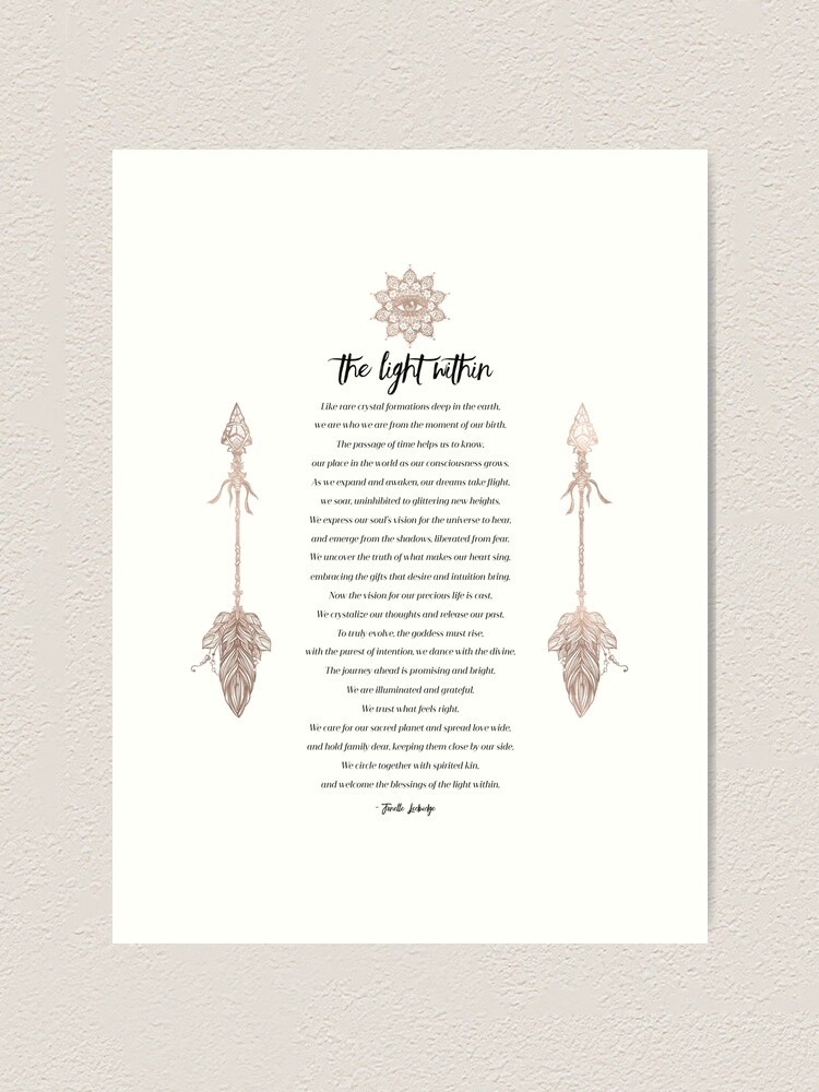 "Poetry - The Light Within by Janelle Ledwidge" Art Print for Sale by ...