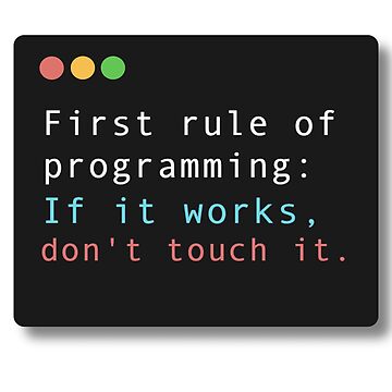 "First Rule of Programming" Cap for Sale by Justina Designs | Redbubble