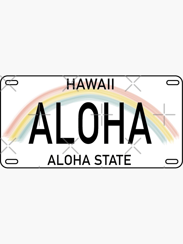 "Aloha License Plate" Sticker by LeeMaries | Redbubble