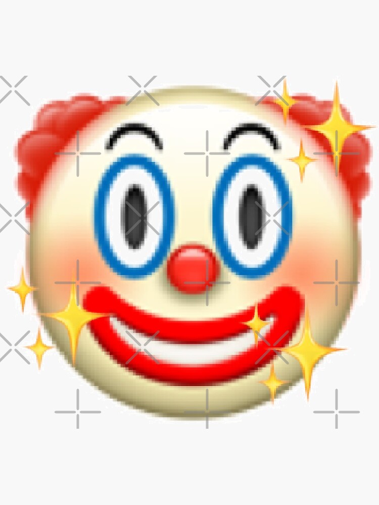 "Clown Sparkle IOS, Apple, Emoij Sticker" Sticker for Sale by hannnah ...