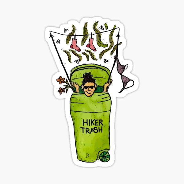 "Hiker Trash Woman" Sticker by alinadruf | Redbubble