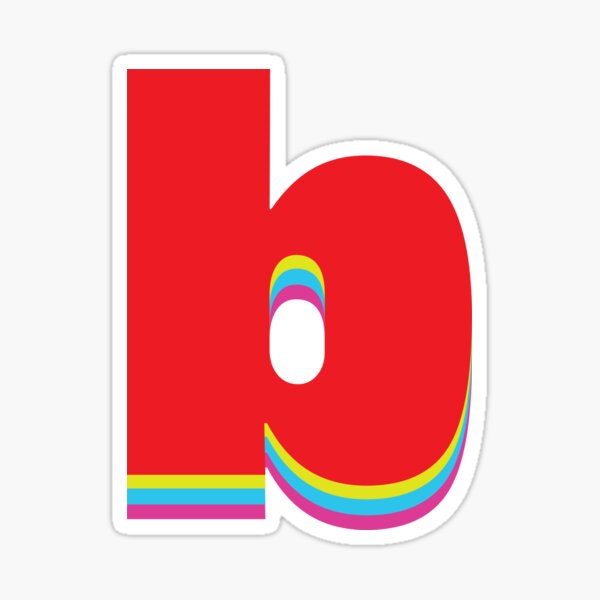 "Lower Case Letter B Monogram Offset Rainbow" Sticker by terrikjones ...
