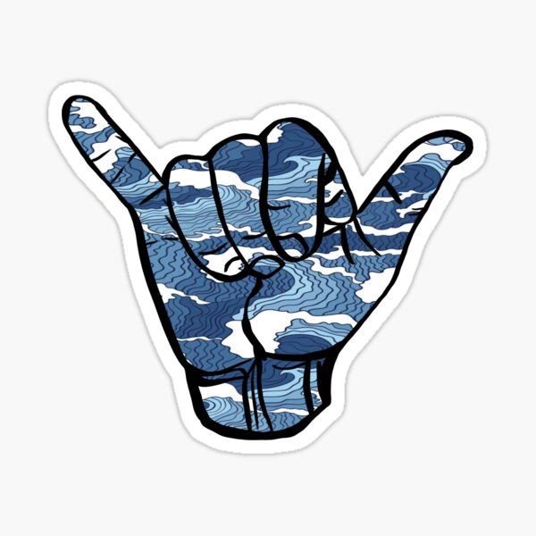 "Wave Shaka hand" Sticker for Sale by Layliasalaz | Redbubble