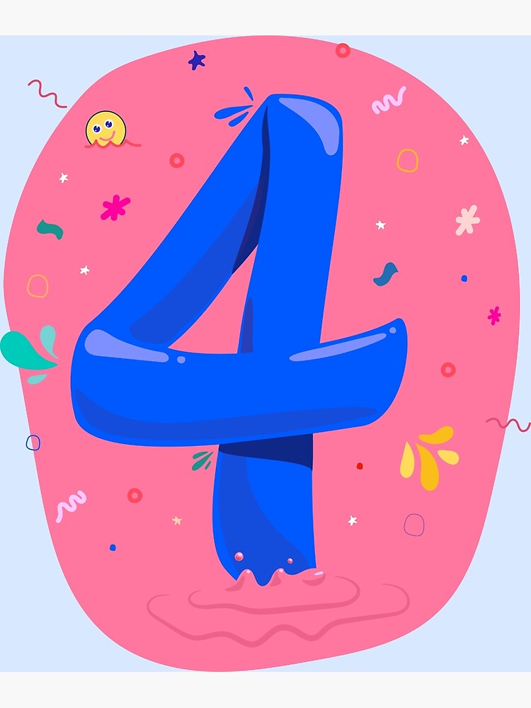 "Colourful Number 4 (Four)" Poster for Sale by StudioMonokrom | Redbubble