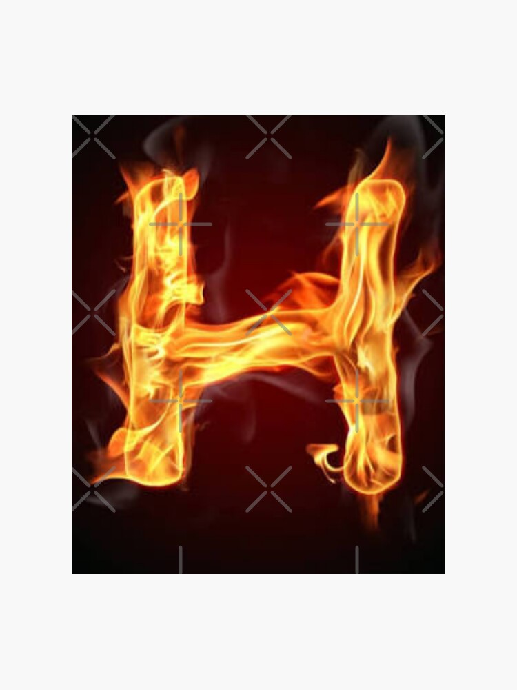 "flaming letter H" Sticker by HadyMohamed | Redbubble