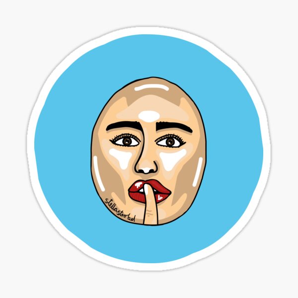 "Blue Circle Face" Sticker by StellaStrobel | Redbubble
