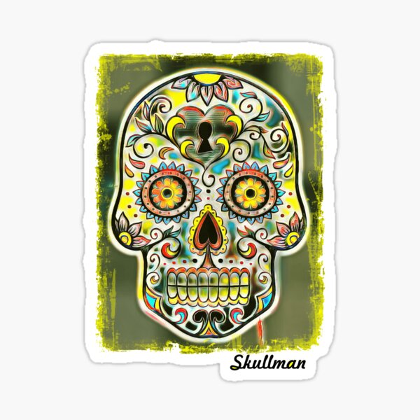 "Calavera Skull (3)" Sticker for Sale by theSkullman | Redbubble