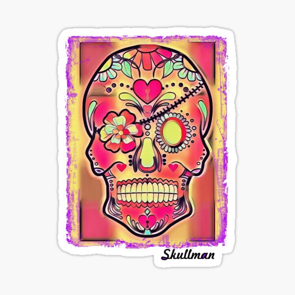 "Calavera Skull (8)" Sticker by theSkullman | Redbubble