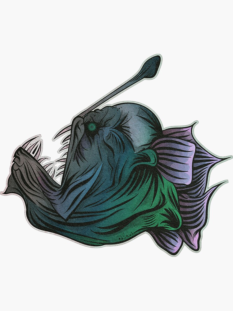 "deep sea angler fish" Sticker for Sale by wetchickenlip | Redbubble