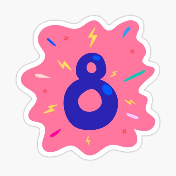 "Colourful Number 8 (Eight)" Sticker for Sale by StudioMonokrom | Redbubble