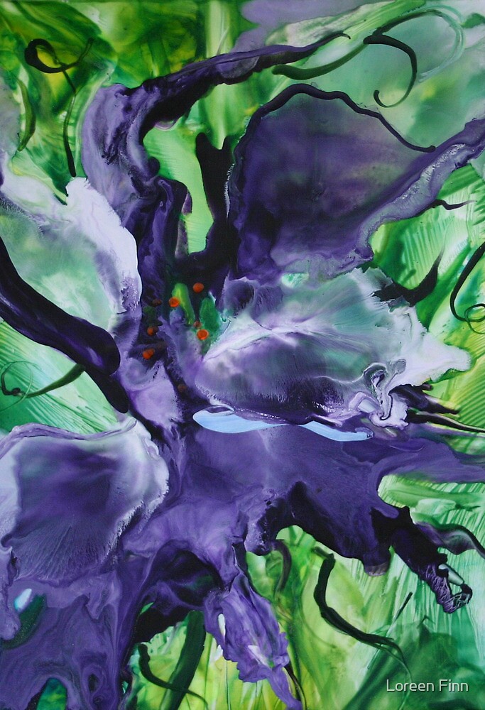 "African Flower - Encaustic Painting" by Loreen Finn | Redbubble