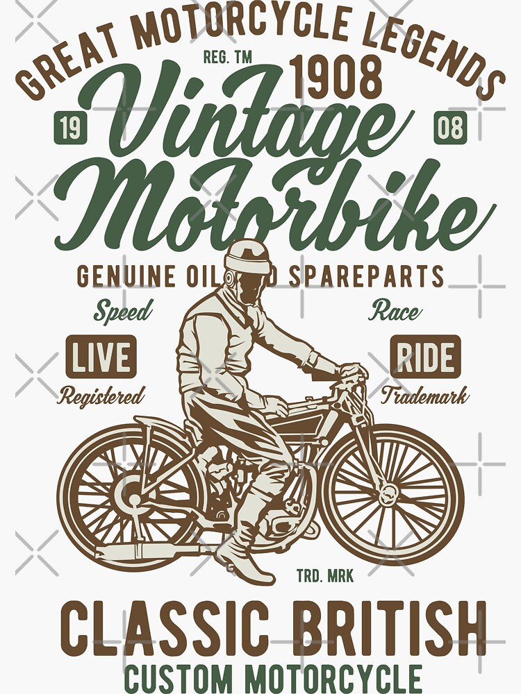 "TRIUMPH VINTAGE MOTORBIKE CLASSIC BRITISH MOTORCYCLE" Sticker von ...
