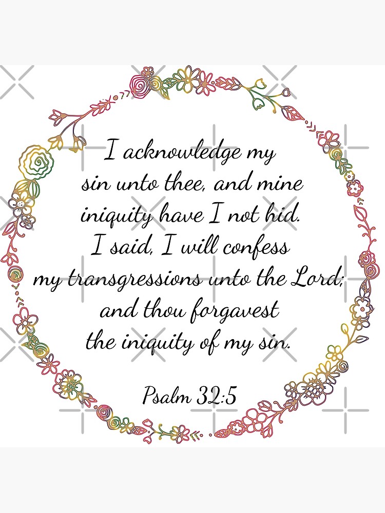 "Psalm 32:5" Poster for Sale by neteor | Redbubble