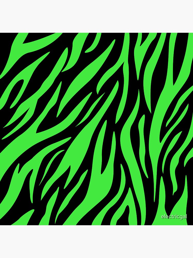 "green and black zebra print" Sticker for Sale by electricgal | Redbubble