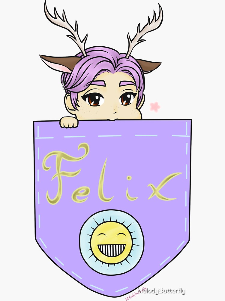 "Chibi Felix Stray Kids" Sticker for Sale by MelodyButterfly | Redbubble