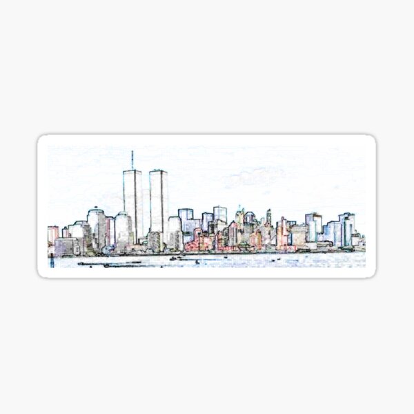 "NYC Twin Towers" Sticker for Sale by hmclark | Redbubble