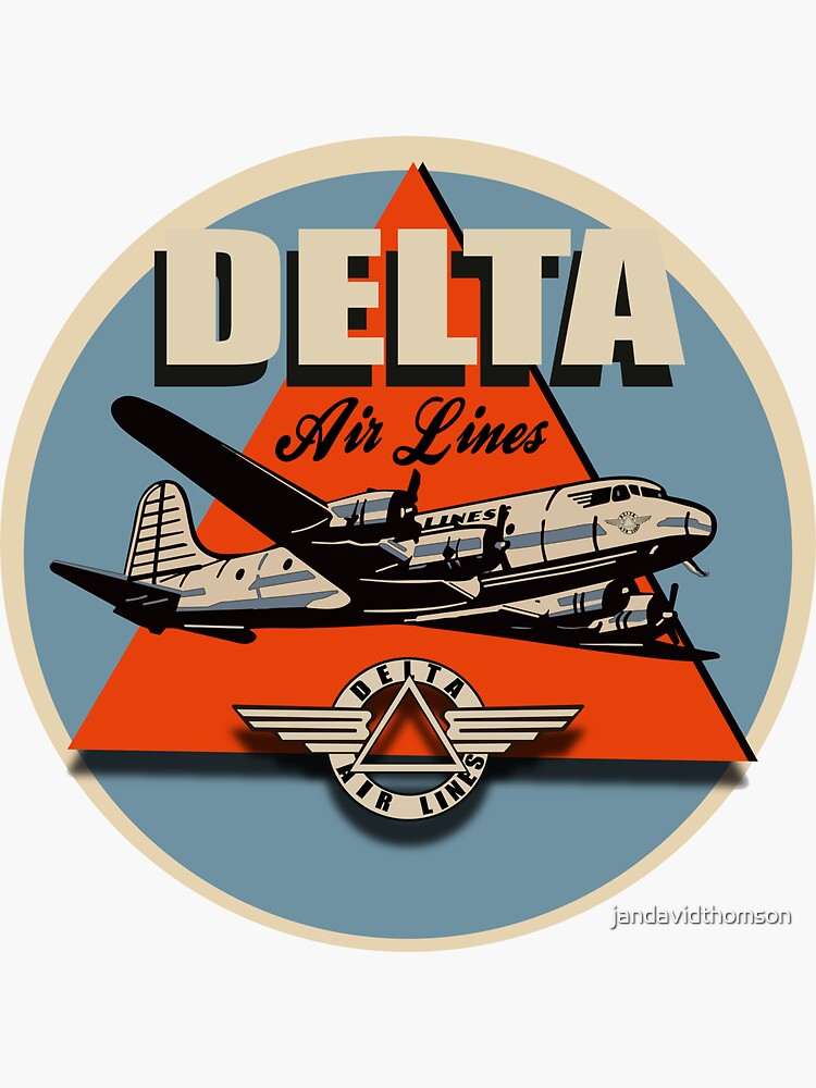 "Delta luggage Sticker" Sticker for Sale by jandavidthomson | Redbubble