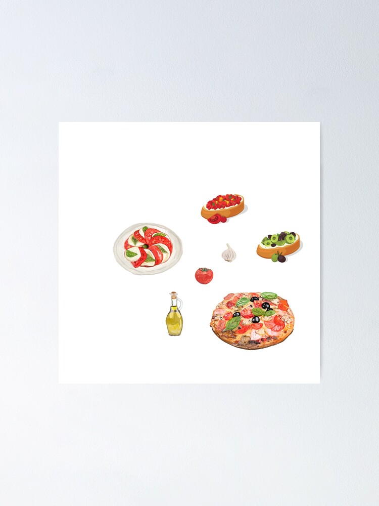 "Italian Dinner" Poster for Sale by leafcreate | Redbubble