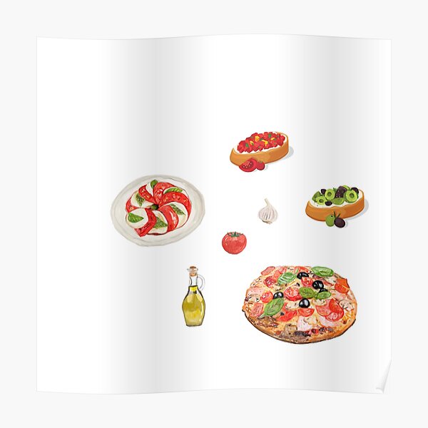 "Italian Dinner" Poster for Sale by leafcreate | Redbubble