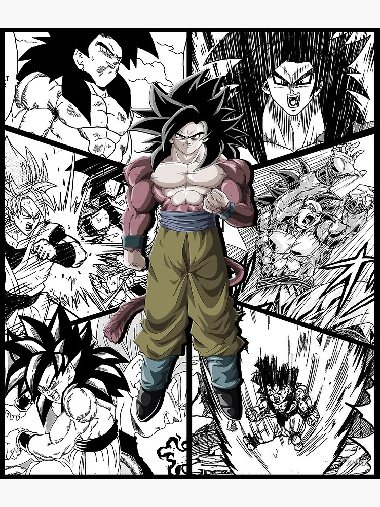 Goku Ss4 Dragon Ball Gt Super Saiyan Warrior Manga Version Art Print