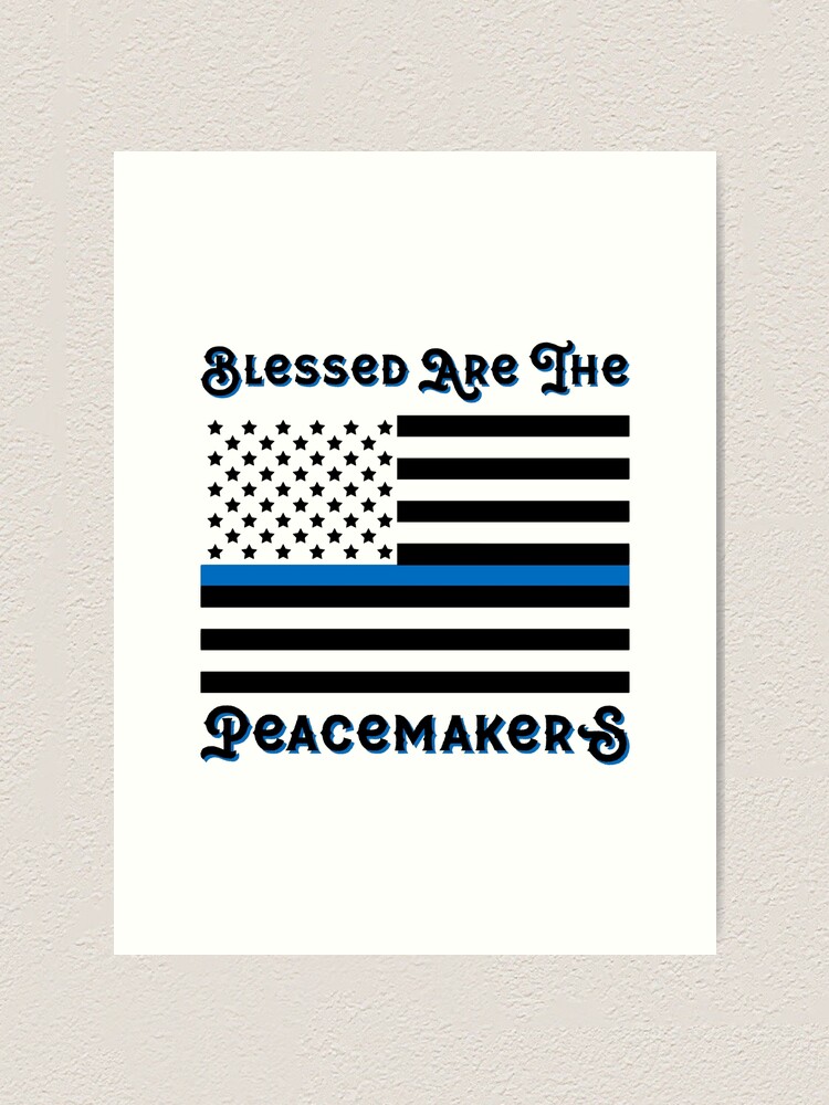 "Law Enforcement Thin Blue Line American Flag Blessed Are The ...