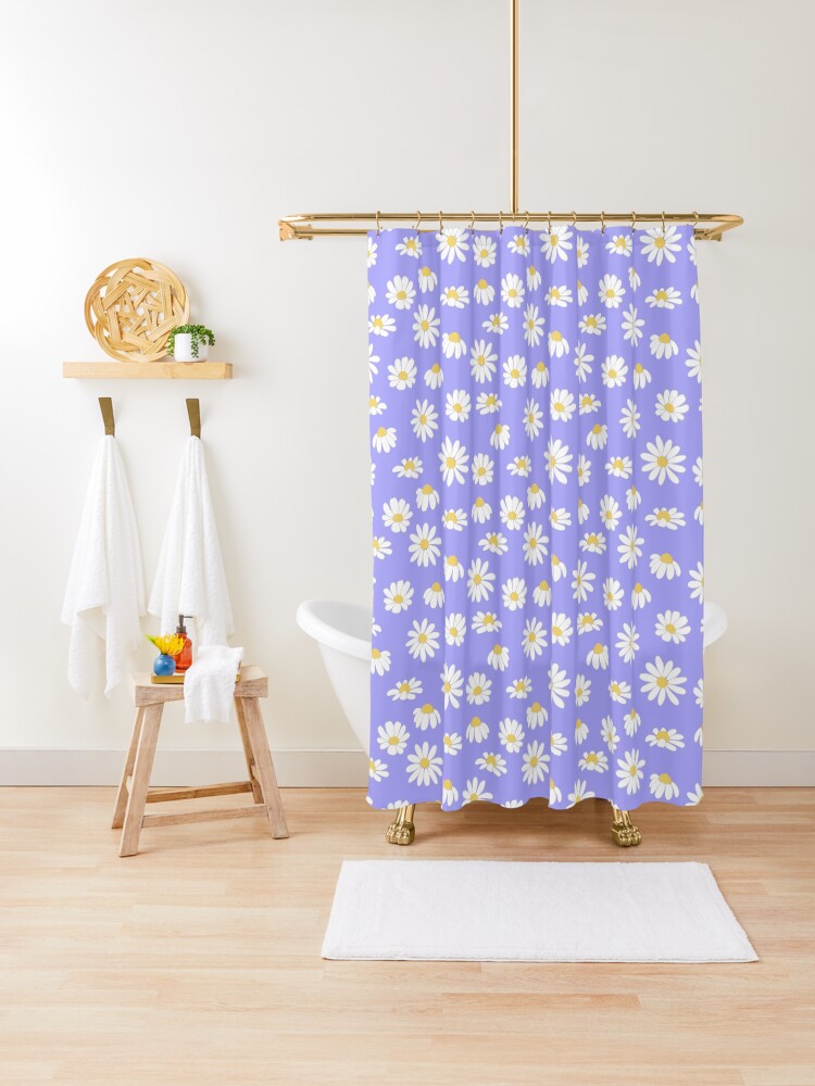 "Daisy Field - Lavender Blue Periwinkle" Shower Curtain for Sale by ...