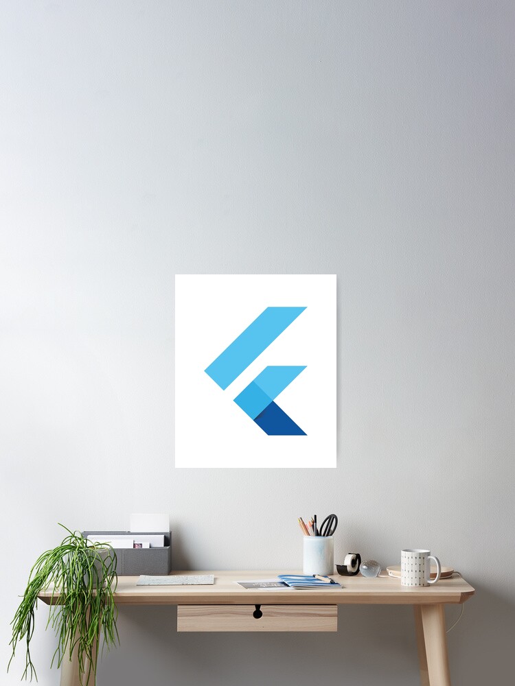 "Flutter Logo for Flutter/Dart Software Developer (White)" Poster for Sale by hellkni9ht | Redbubble