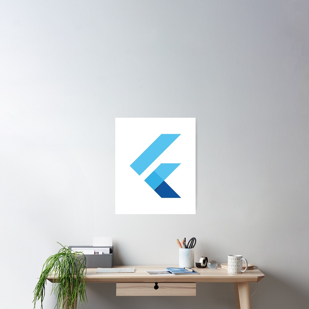 "Flutter Logo for Flutter/Dart Software Developer (White)" Poster for ...