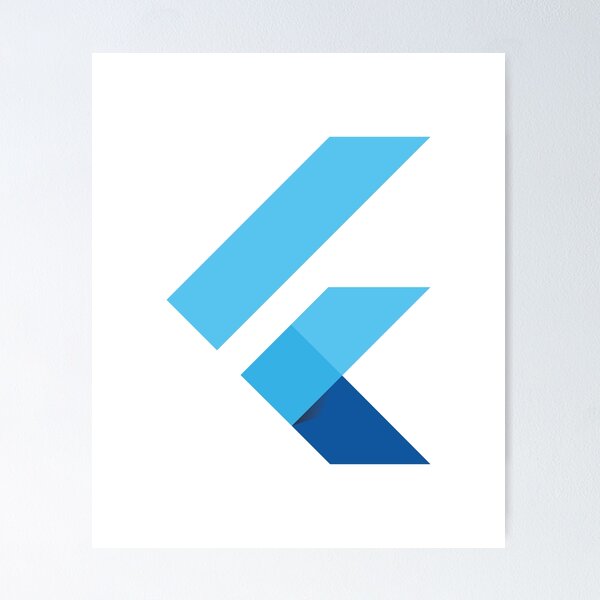 "Flutter Logo for Flutter/Dart Software Developer (White)" Poster for ...
