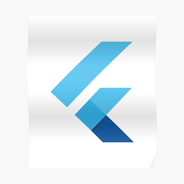 "Flutter Logo for Flutter/Dart Software Developer (White)" Poster for ...