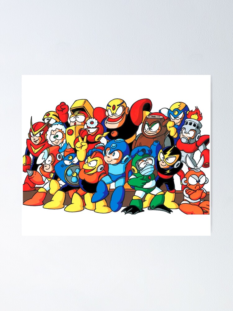 "Mega Man 1 and 2 Robot Masters" Poster for Sale by infiniterivals ...