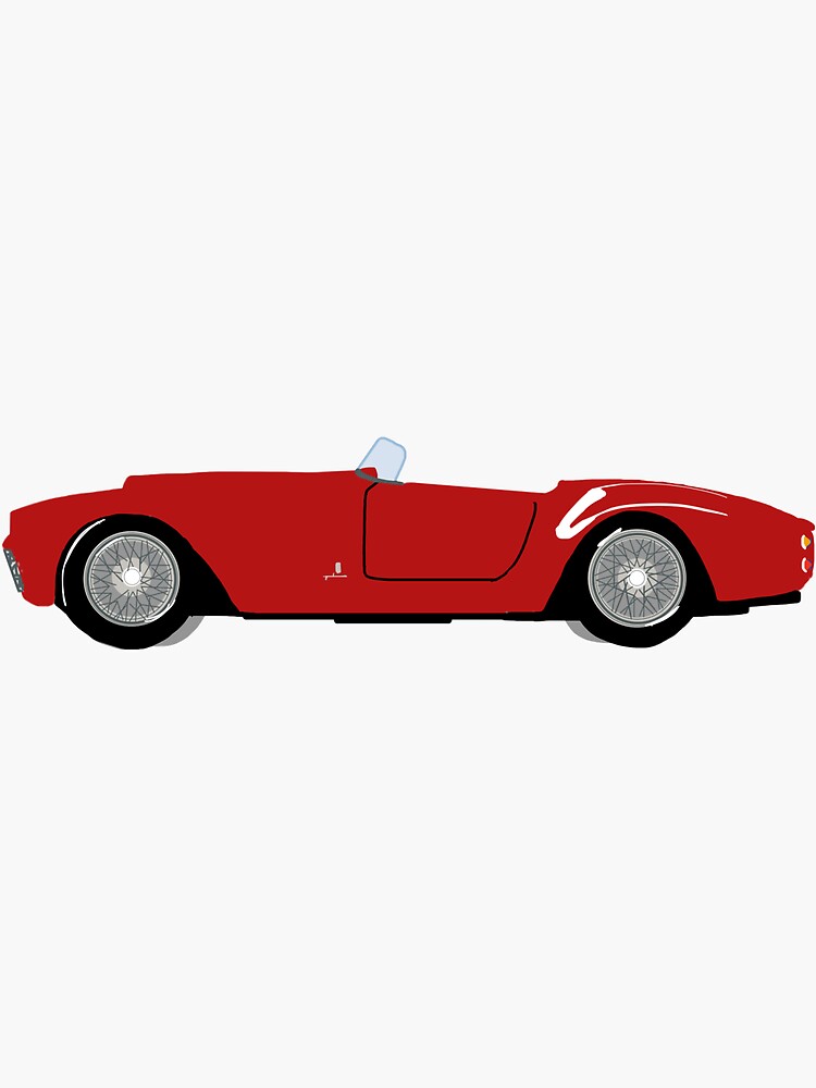 "Cartoon Ferrari Sticker " Sticker by isasierra | Redbubble