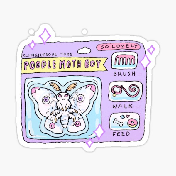 "Poodle Moth Boy ID" Sticker for Sale by Tatoooooooom | Redbubble