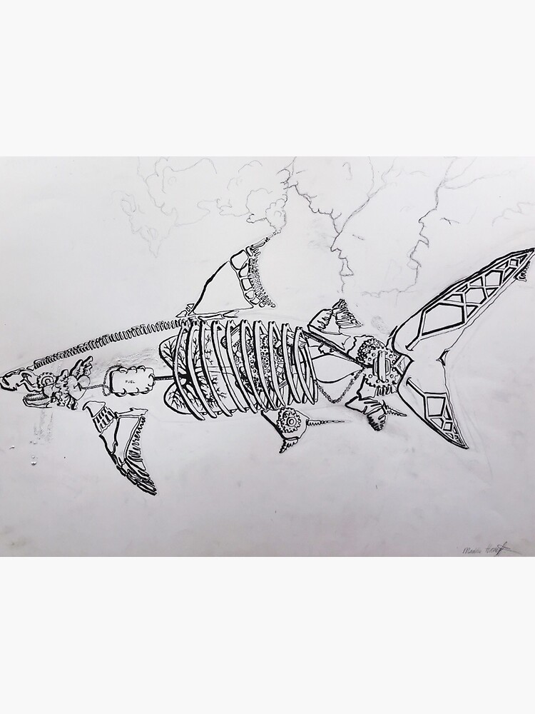 "Mechanical Shark" Sticker by Maaad-Art | Redbubble