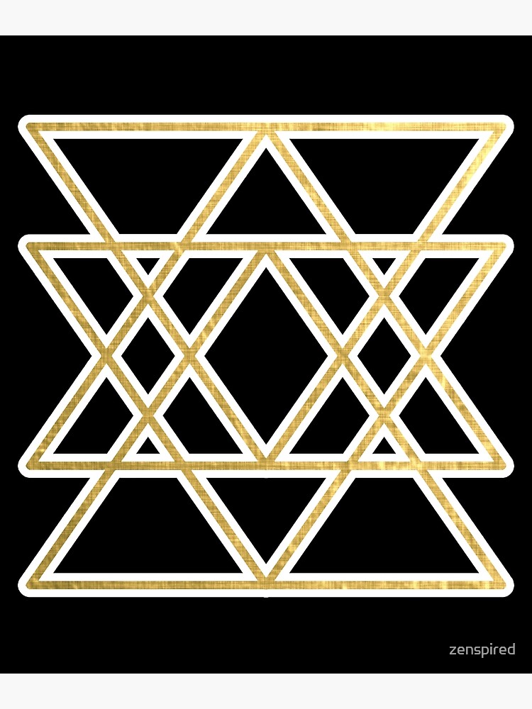 "Sacred Geometry - Overlapping Triangle Gold Foil Pyramids" Art Print ...