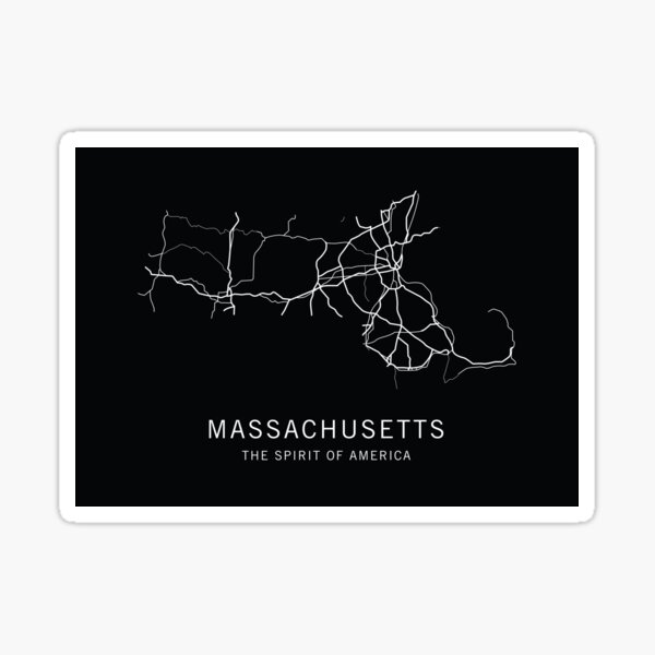 "Massachusetts State Road Map" Sticker for Sale by clarkstpress | Redbubble