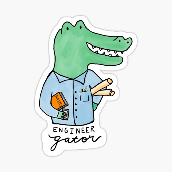 "Engineer Gator" Sticker for Sale by swampmami | Redbubble