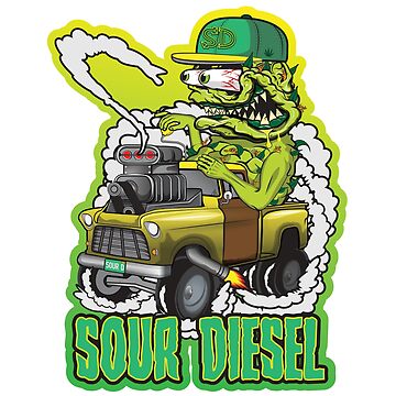 "Sour Diesel" Sticker for Sale by TwoBitMathews | Redbubble
