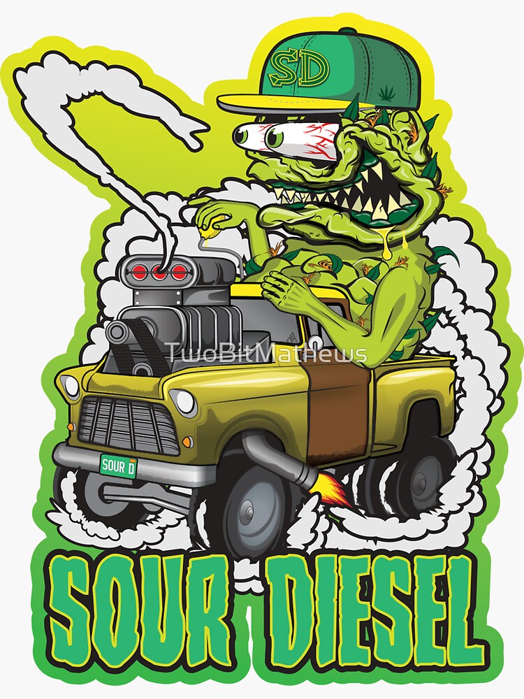 "Sour Diesel" Sticker for Sale by TwoBitMathews | Redbubble