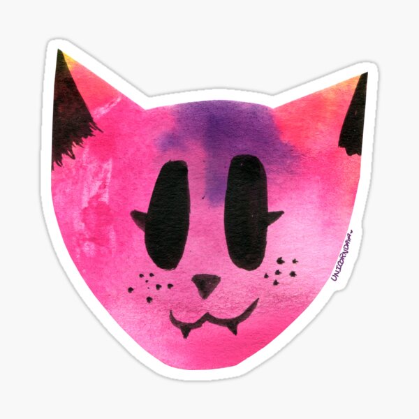 "VERY PINK CAT" Sticker by UnicornDaya | Redbubble