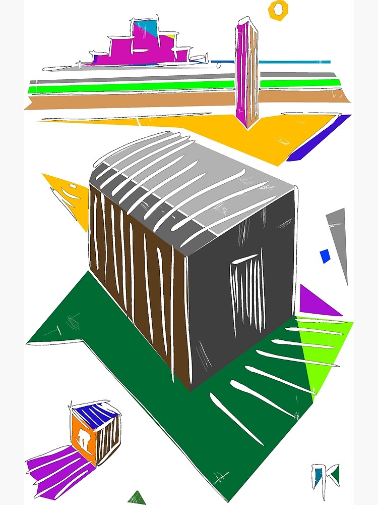 "Architect - construction site / cubism" Poster by alohaloho | Redbubble