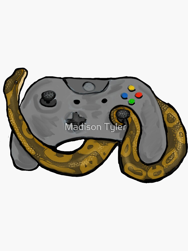 "Gamer Snake" Sticker by Madrae | Redbubble