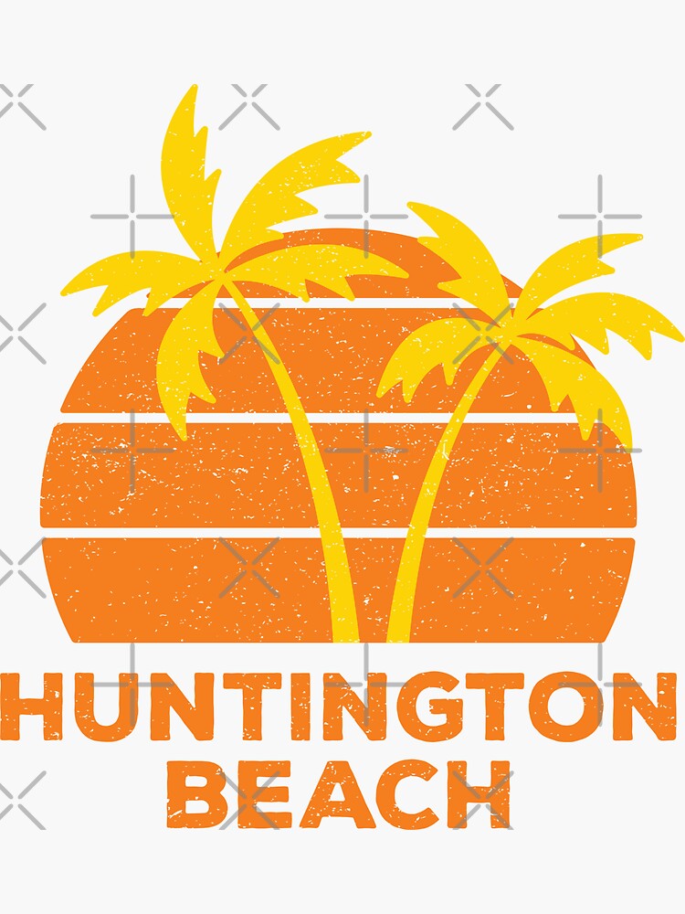 "Huntington Beach Retro" Sticker by teesaurus | Redbubble