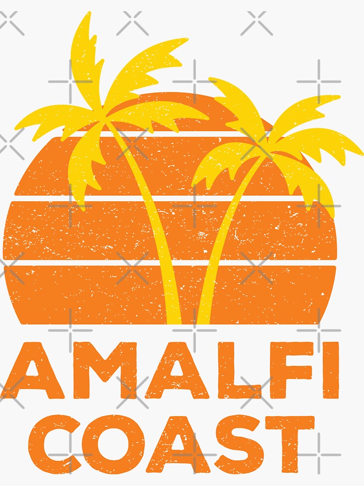 "Amalfi Coast Retro" Sticker by teesaurus | Redbubble